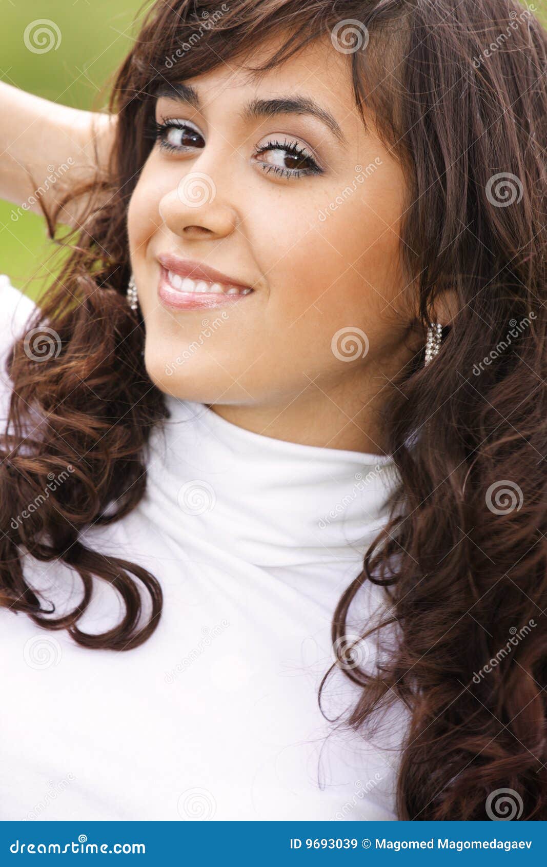 Pretty girl in white stock image. Image of white, portrait - 9693039