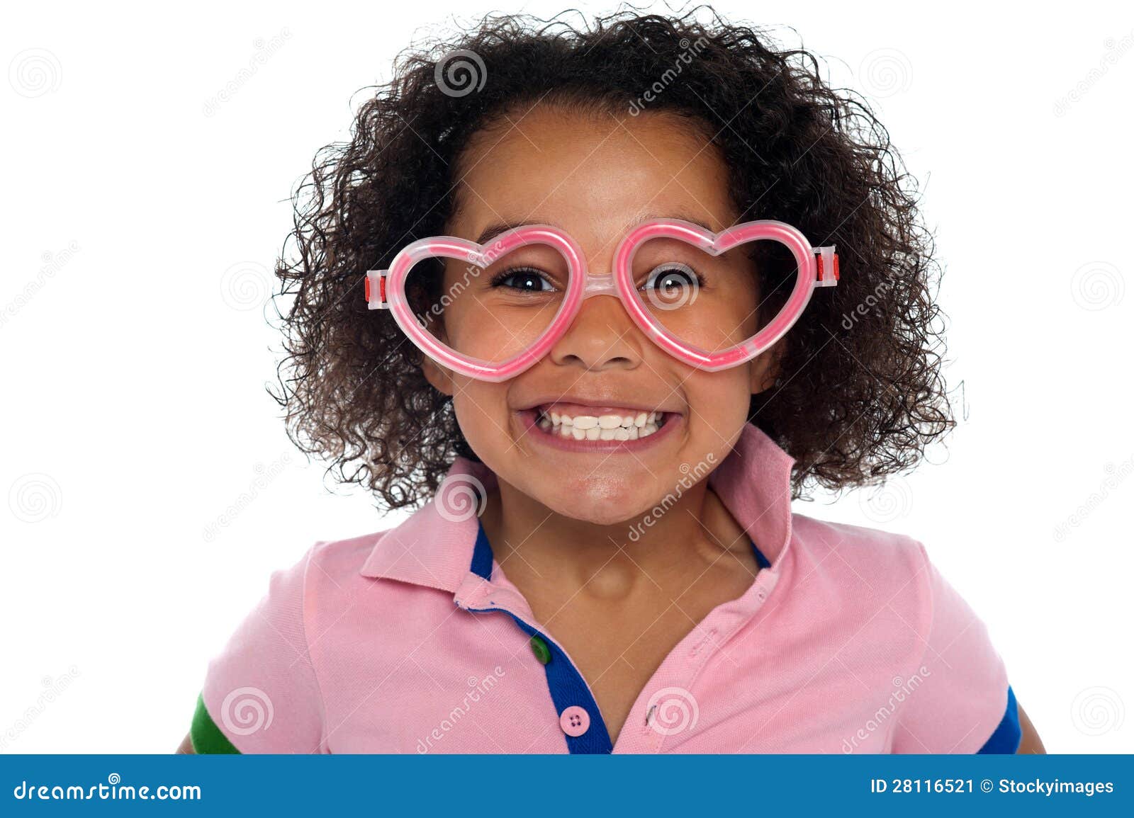 Pretty Girl with a Wide Grin. Wearing Funny Frame Stock Image - Image ...