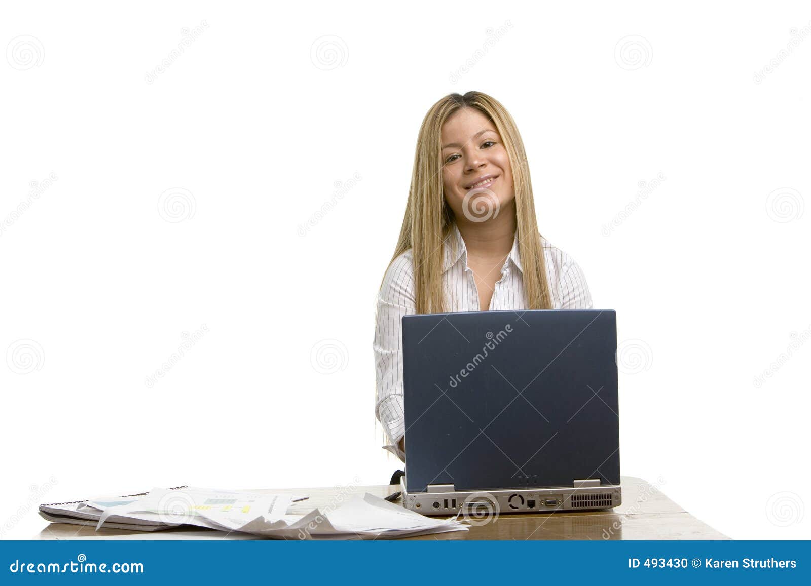 Pretty Girl Working on Her Computer Stock Photo - Image of female ...