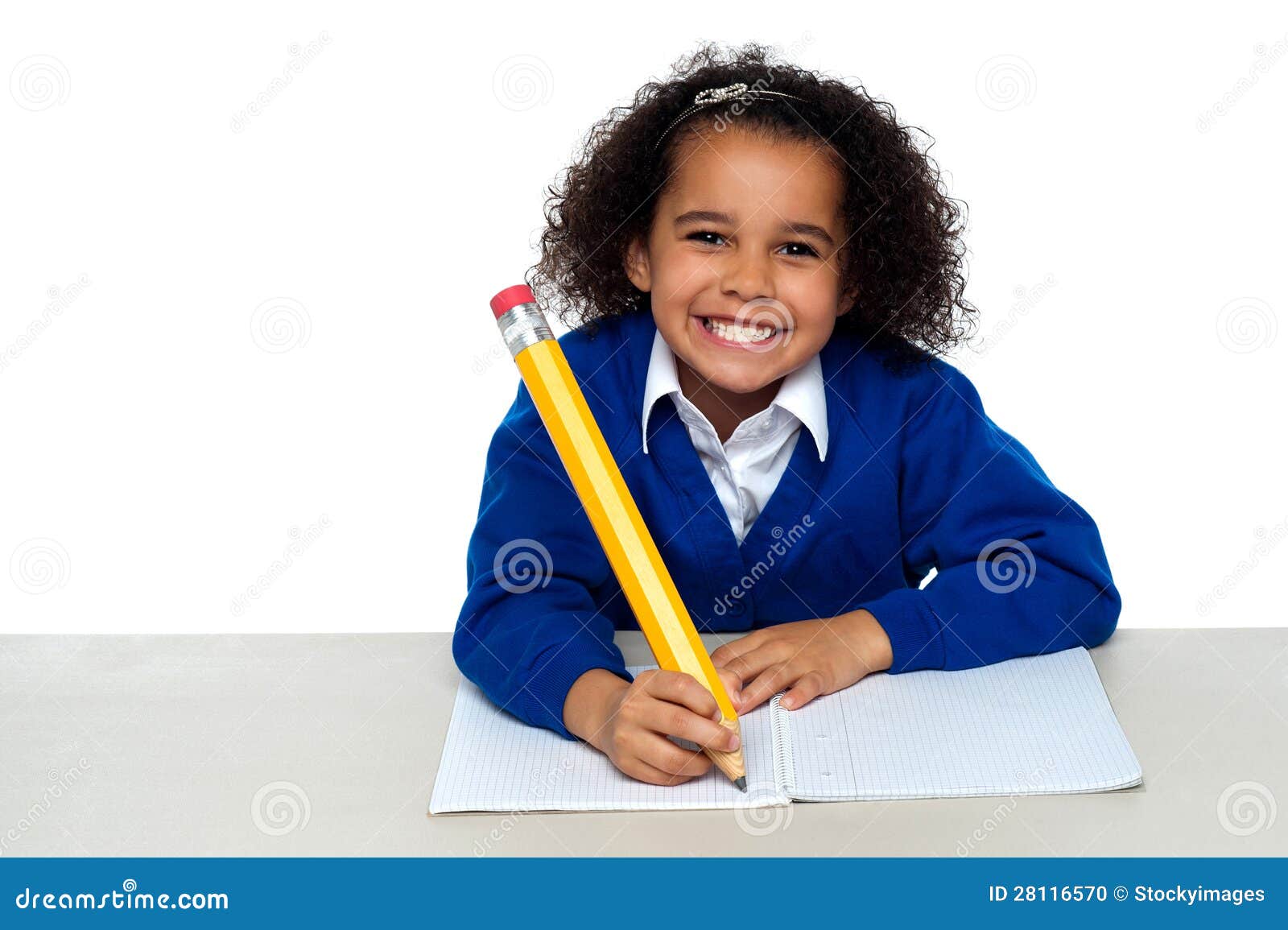 Pretty Girl Writing in Her Notebook Stock Photo - Image of education ...