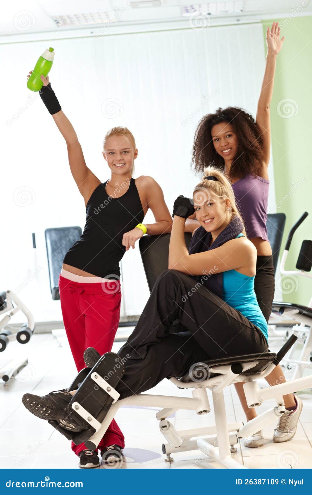 Pretty girls at the gym stock image. Image of break, good - 26387109