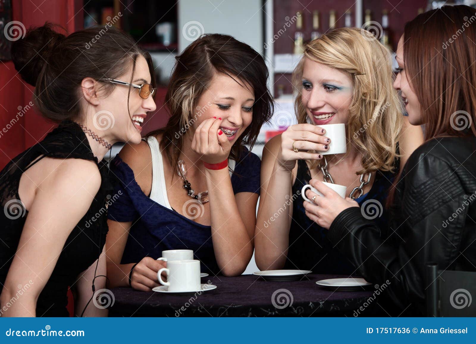 Pretty Girls Laughing stock photo. Image of fashion, coffee - 17517636