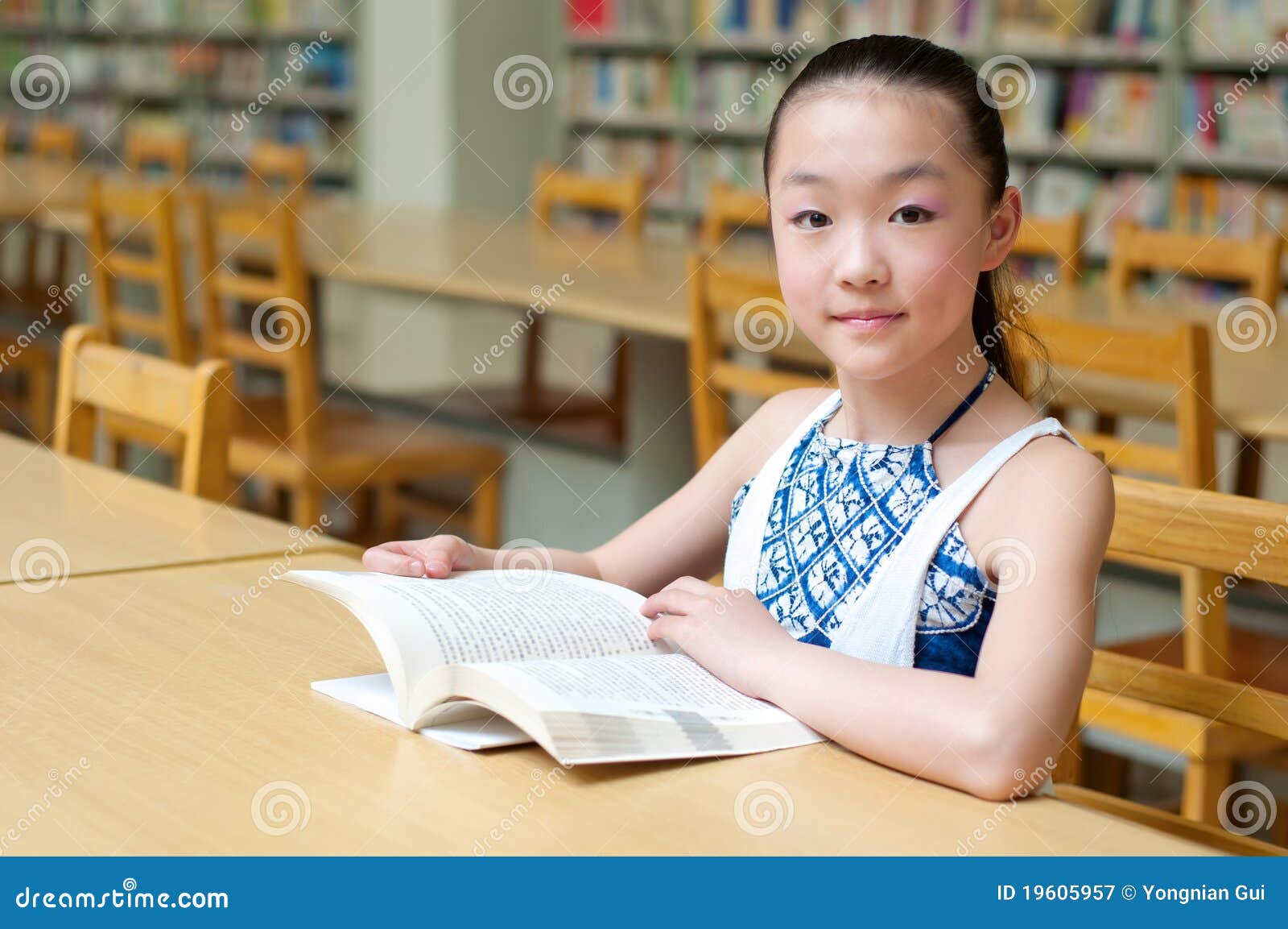 Pretty Girls Studying in the Library Stock Image - Image of women ...