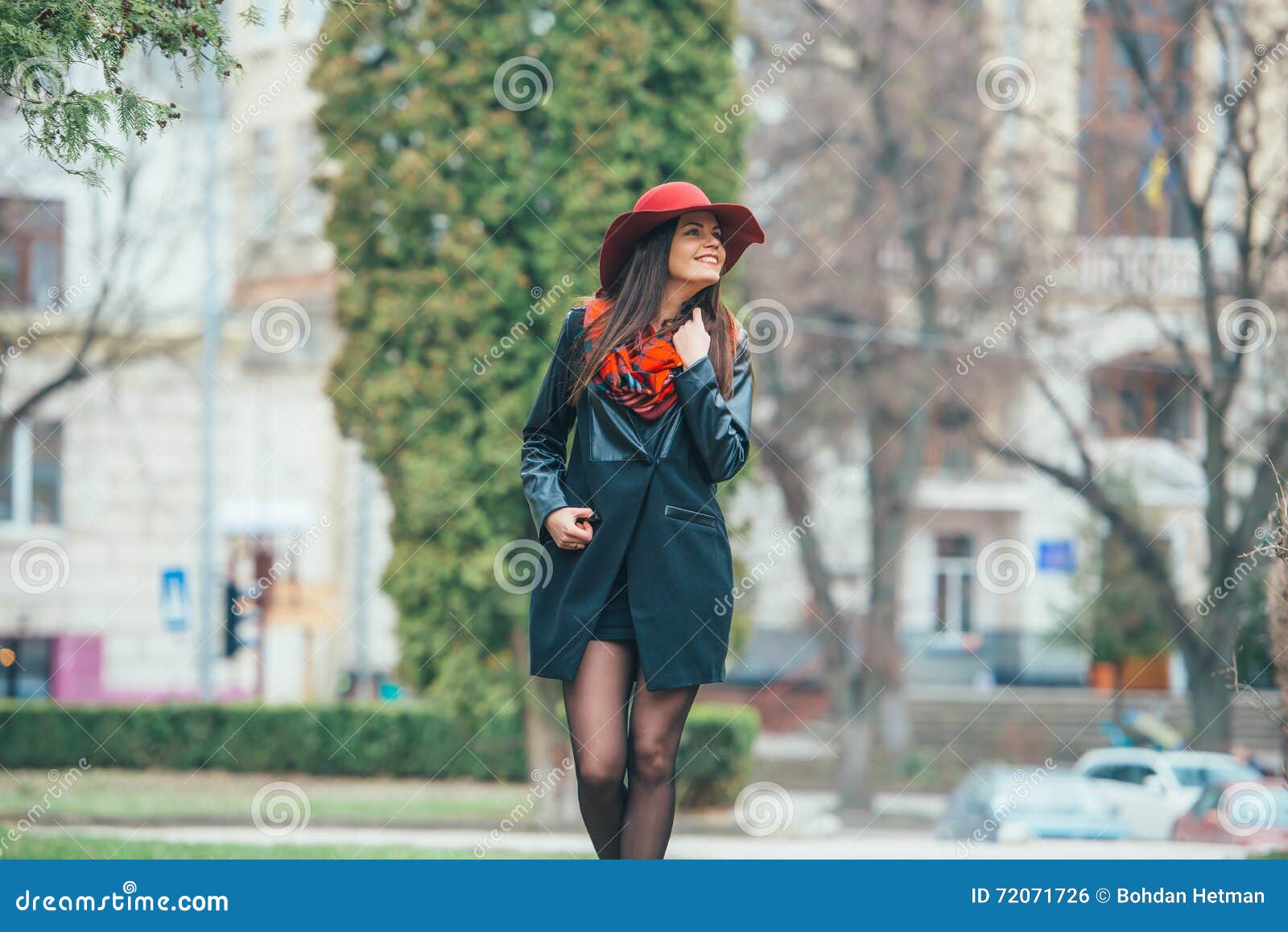 Pretty girls on a walk stock photo. Image of city, attractive - 72071726