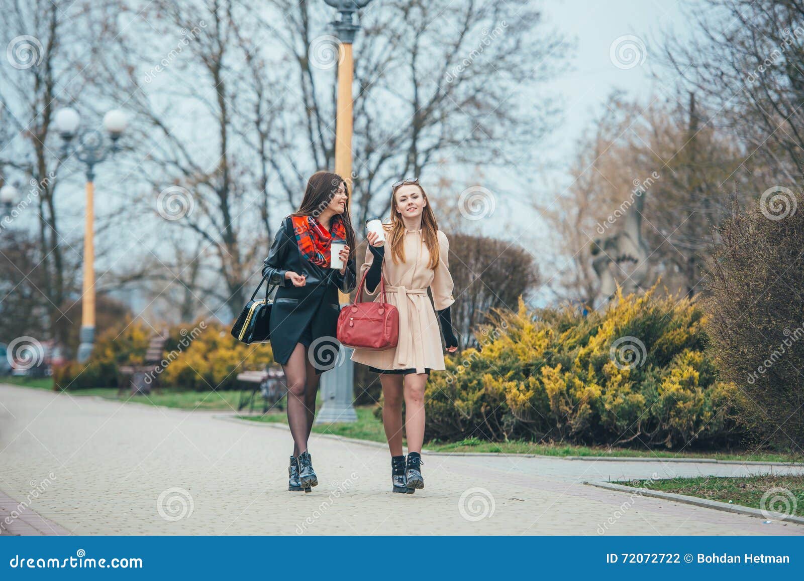 Pretty girls on a walk stock photo. Image of lady, outdoor - 72072722