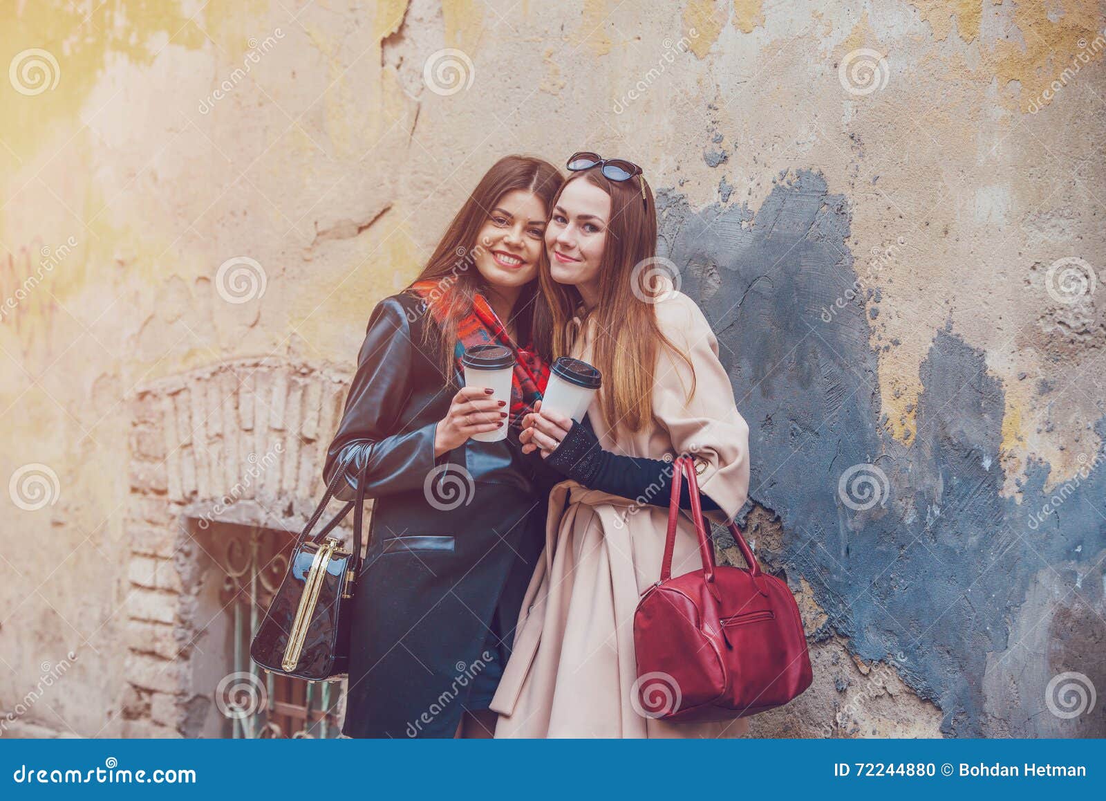 Pretty girls on a walk stock photo. Image of black, person - 72244880