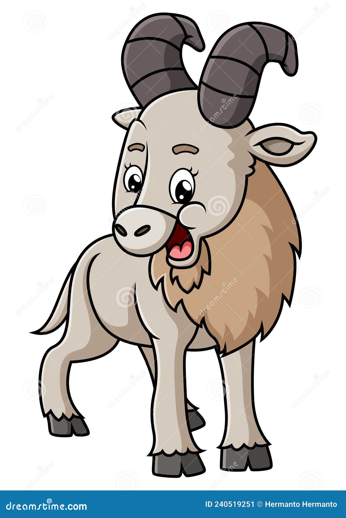 The Pretty Goat is Gesturing Something Stock Vector - Illustration of ...