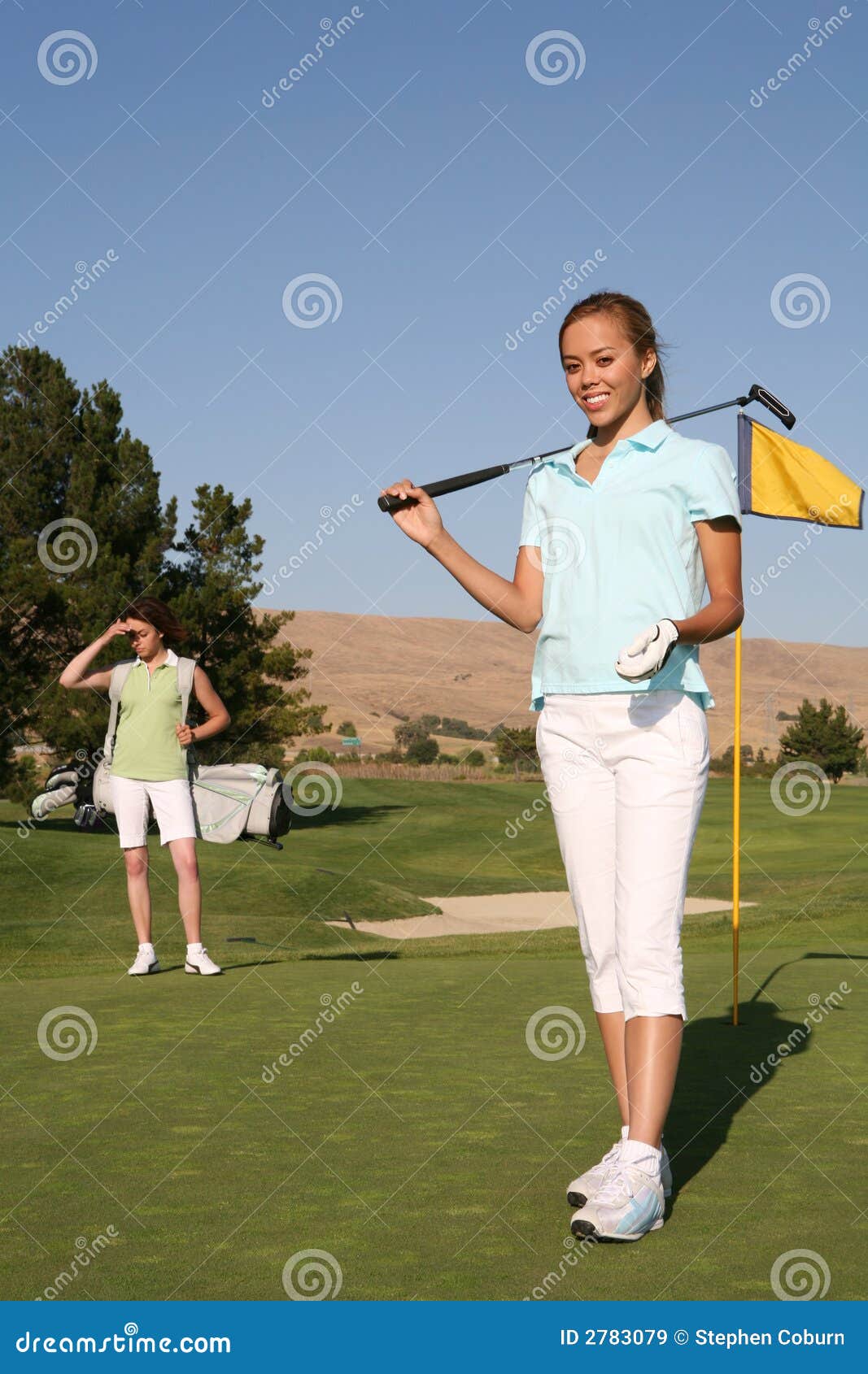 Pretty Golfer stock image. Image of cheerful, green, player - 2783079