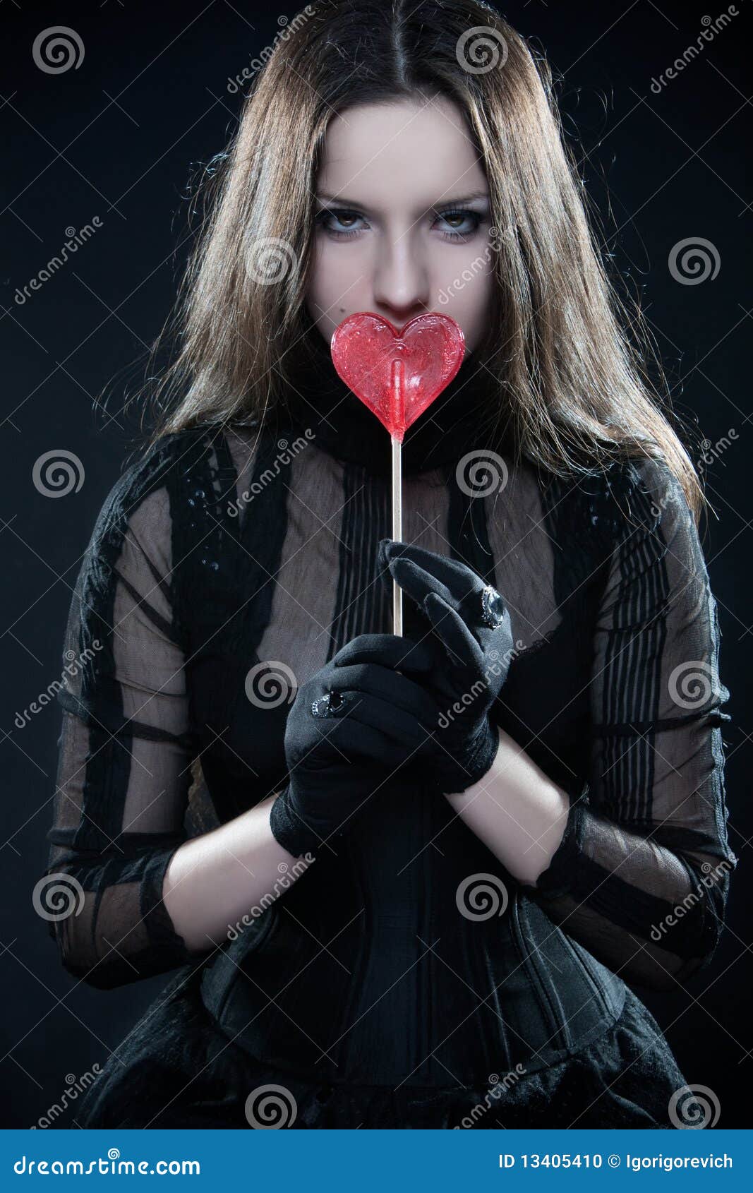 Pretty gothic girl stock photo. Image of face, depression - 13405410