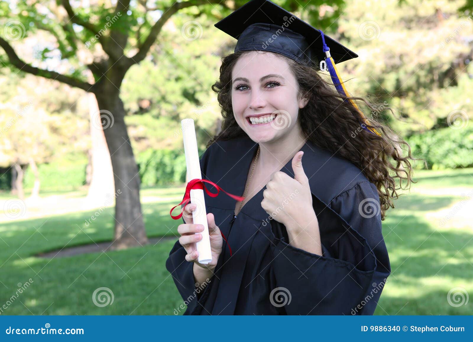 Pretty Graduation Woman stock photo. Image of female, graduate - 9886340