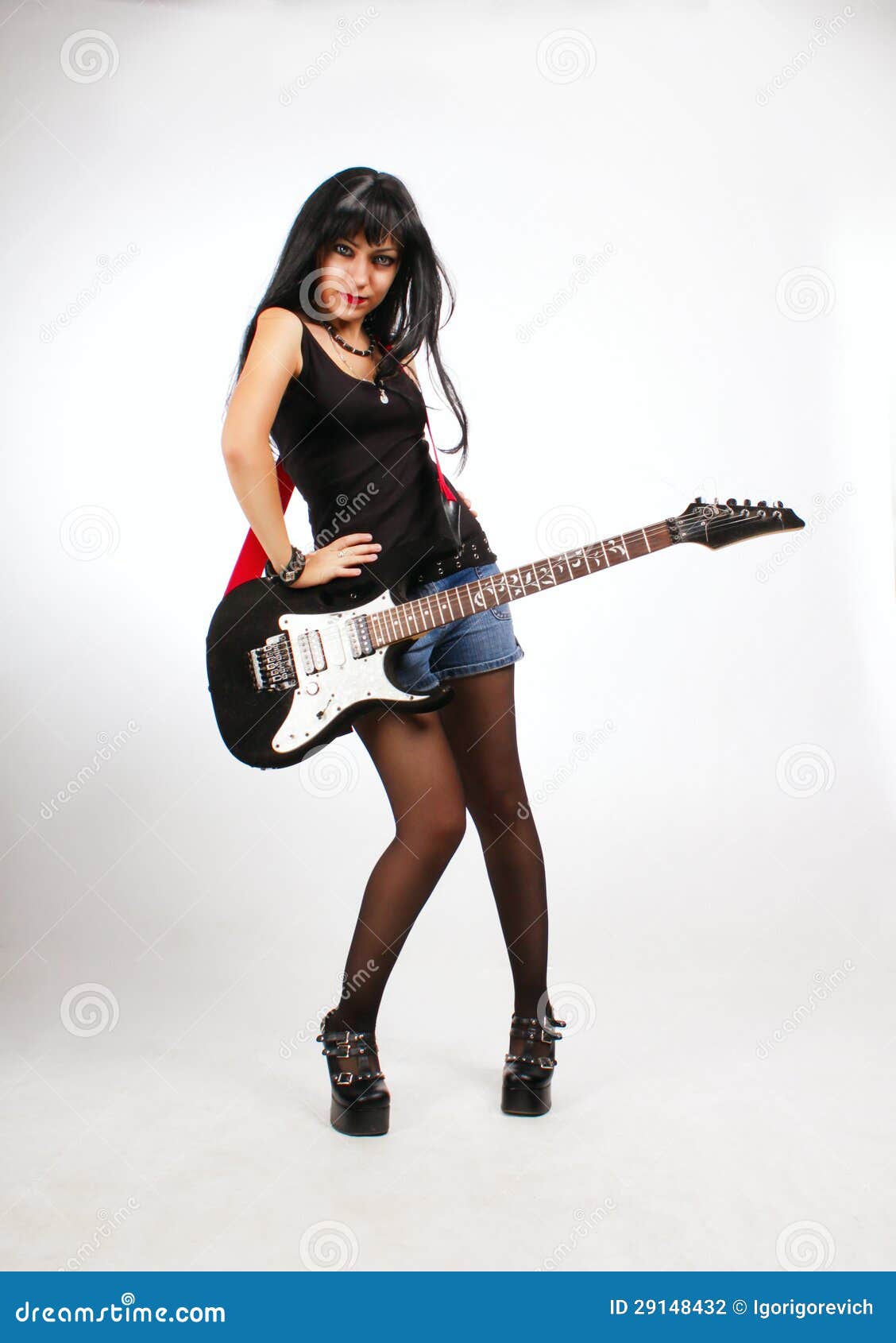Pretty guitarist stock photo. Image of perform, musician - 29148432