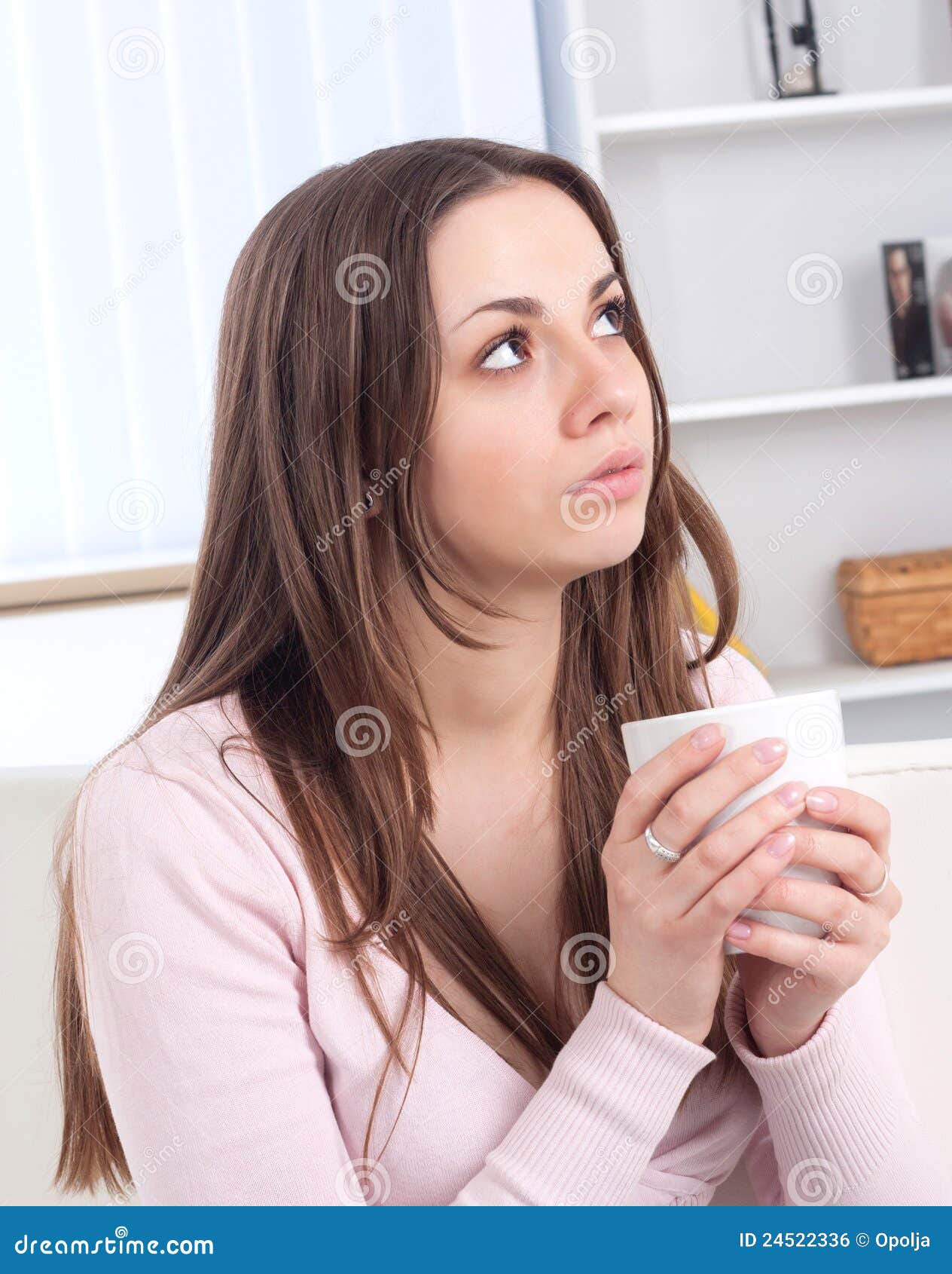 Pretty Happy Relaxed Young Lady Stock Photo - Image of girl, holding ...