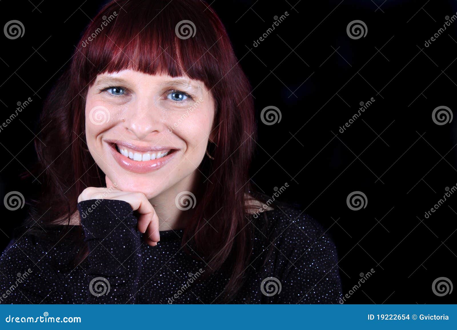 Pretty, Happy Smiling Redhead Stock Photo - Image of shirt, healthy ...