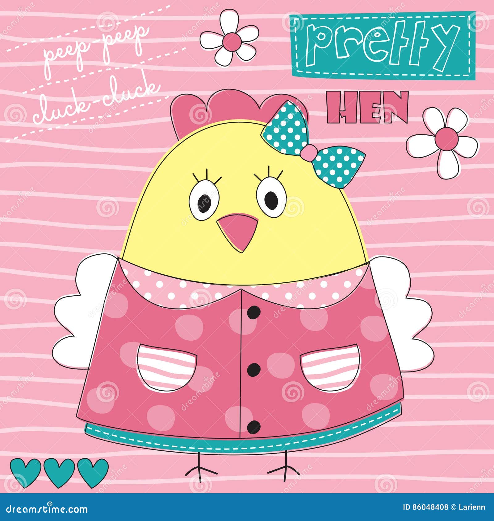 Pretty Hen Chicken Vector Illustration Stock Vector - Illustration of ...