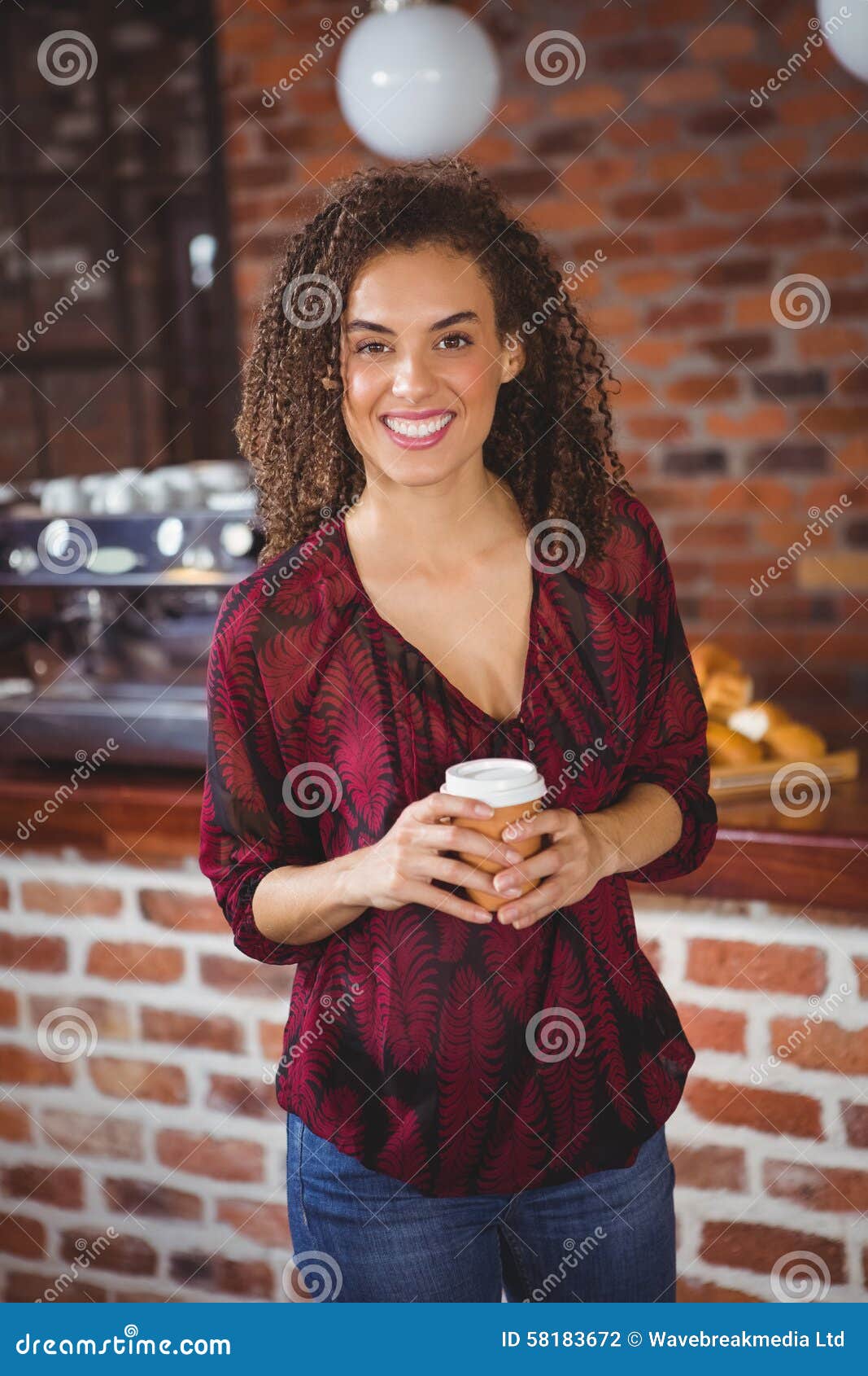 Pretty Hipster Drinking Coffee Stock Photo - Image of posing, stylish ...