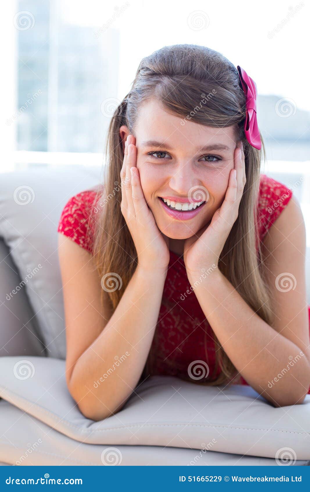 Pretty hipster smiling stock image. Image of dressed - 51665229