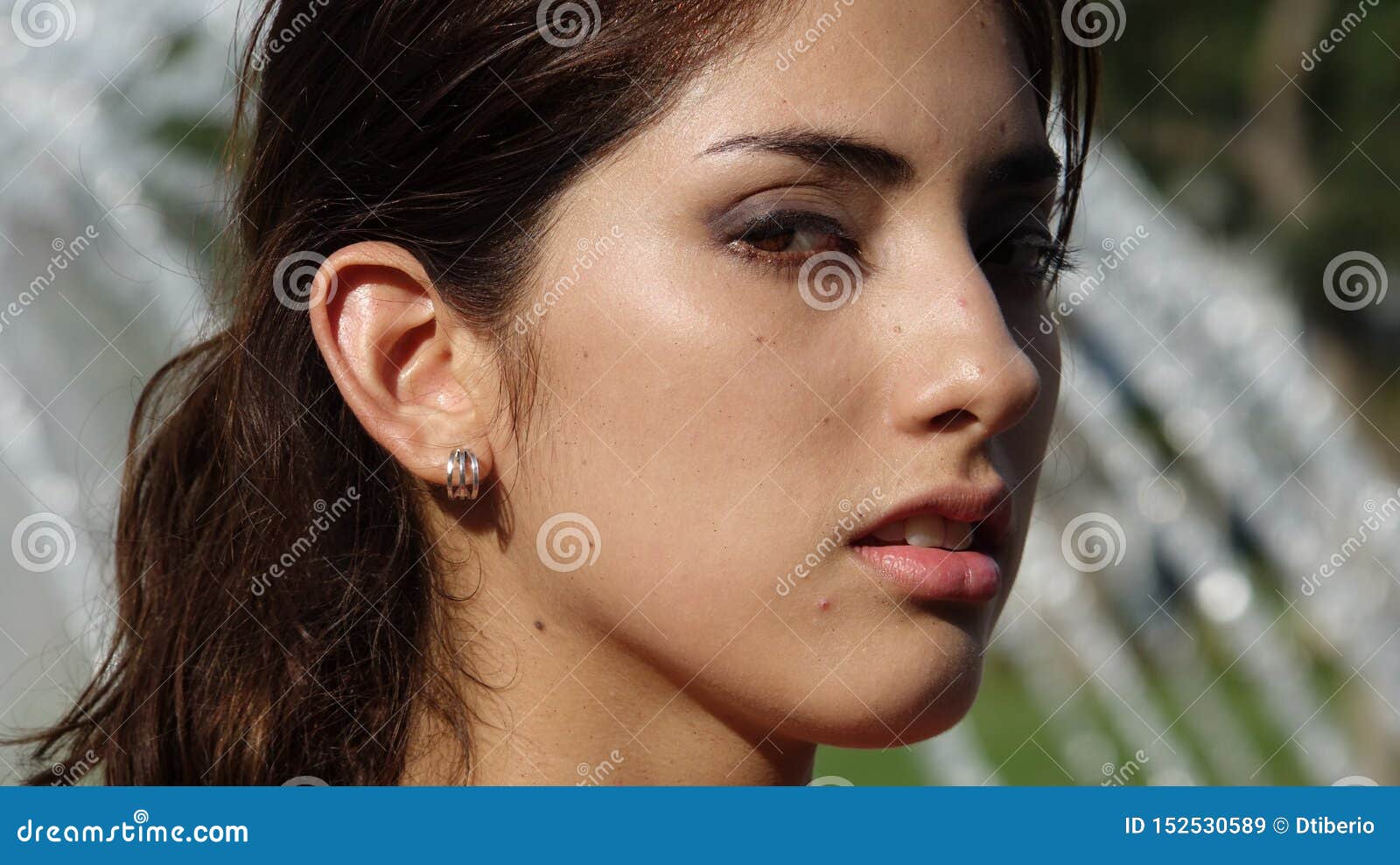 Pretty Hispanic Female Face Stock Image - Image of head, face: 152530589
