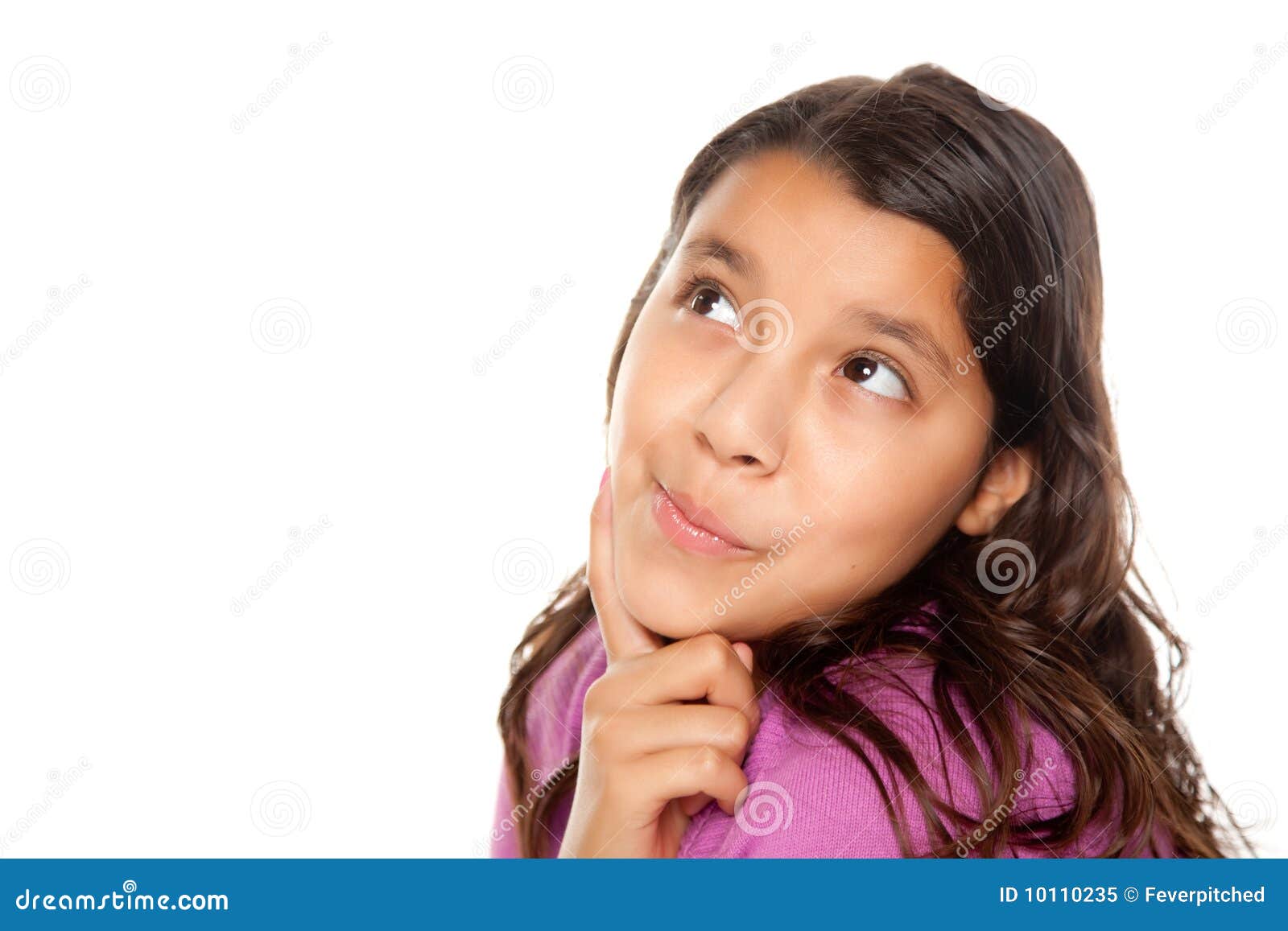 Pretty Hispanic Girl Thinking Stock Image - Image of latin, brown: 10110235