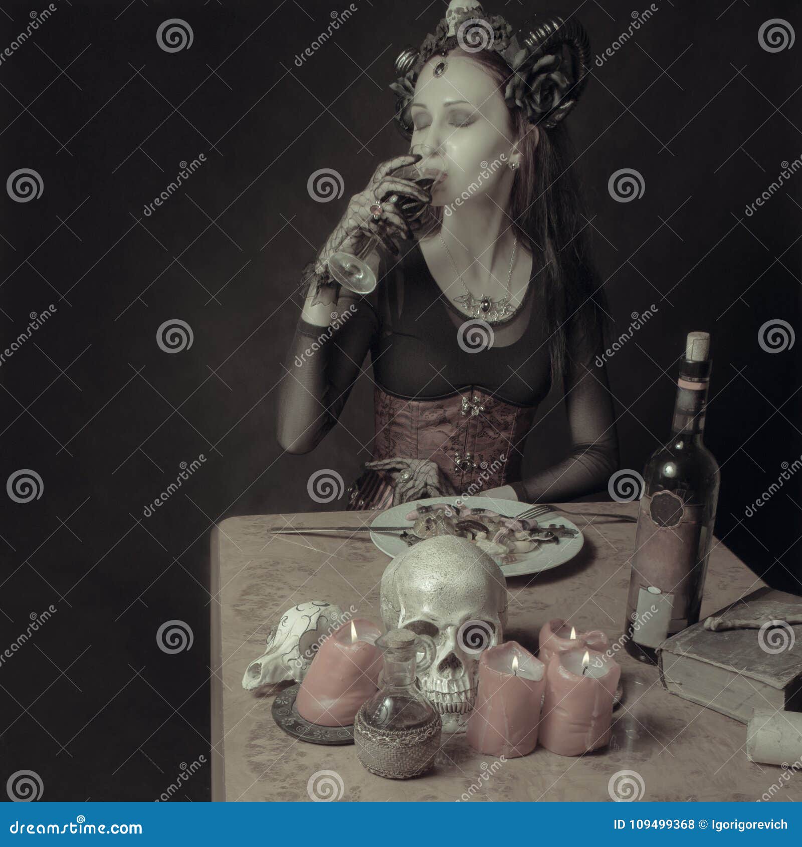 Dinner with Satan stock photo. Image of evil, beautiful - 109499368