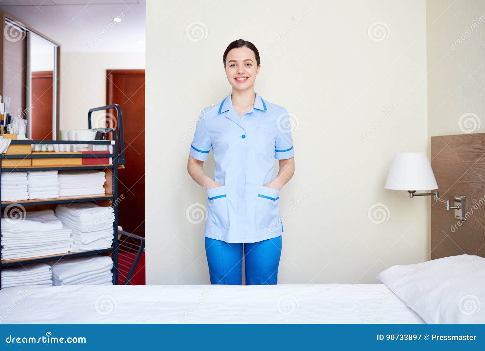 Pretty hotel maid stock image. Image of servant, hotelstaff - 90733897