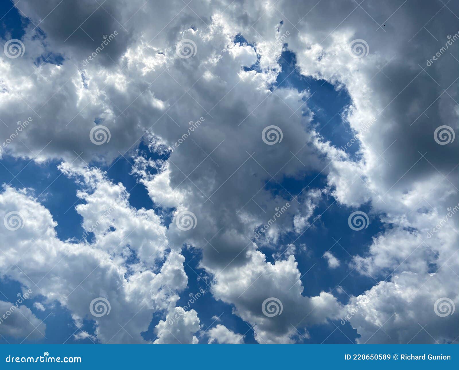 Pretty June Cloud Formations in the Afternoon Stock Image - Image of ...