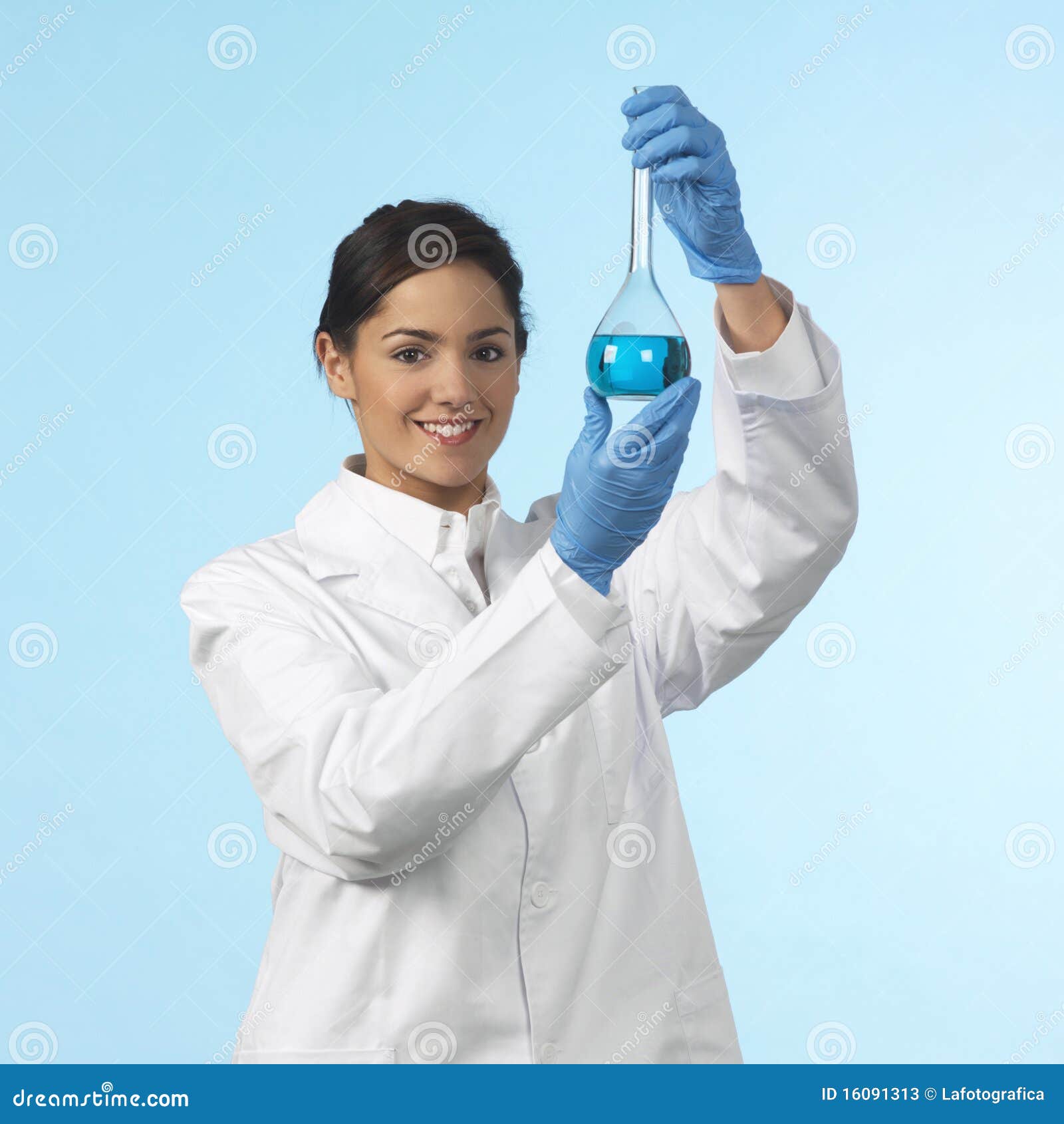 Pretty Lab Worker Holding a Chemistry Flask Stock Image - Image of ...