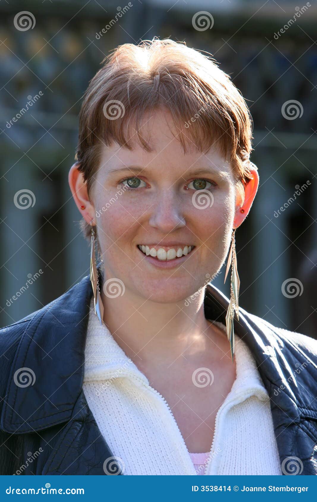 Pretty lady stock photo. Image of smile, jacket, short - 3538414