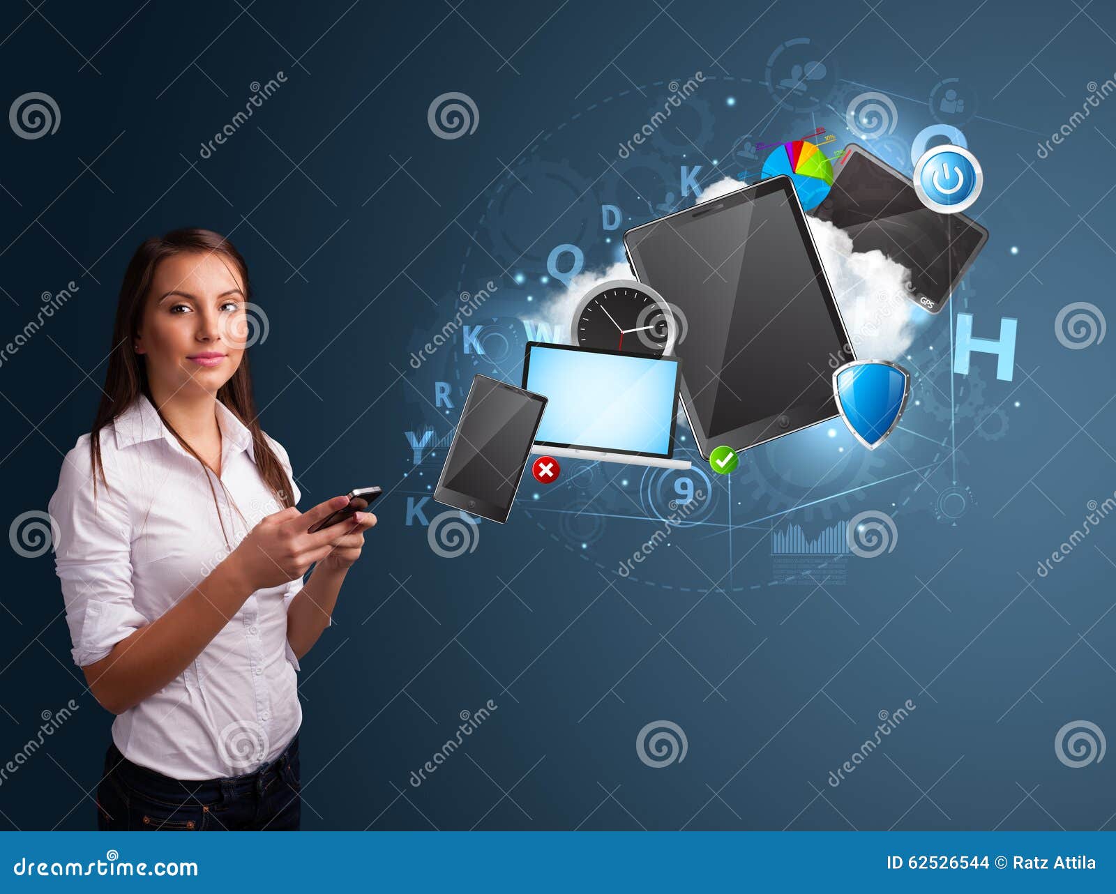 Pretty Lady Browsing on Her Smartphone Stock Photo - Image of browsing ...