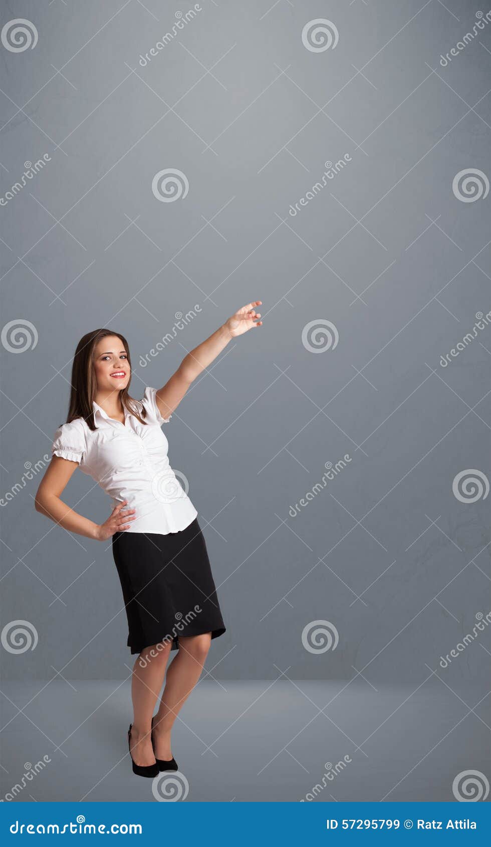 Pretty Lady Gesturing with Copy Space Stock Image - Image of ...