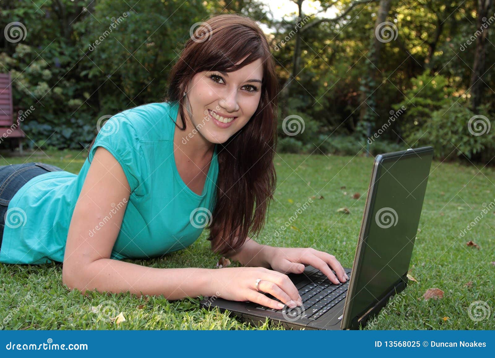 Pretty Lady with Laptop stock image. Image of laptop - 13568025