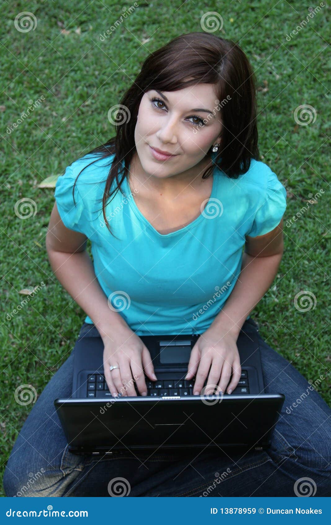Pretty Lady with Laptop stock image. Image of cross, learning - 13878959