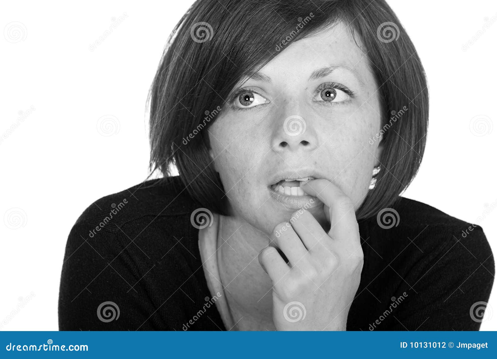 Pretty Lady Looking Anxious Stock Photo - Image of black, female: 10131012
