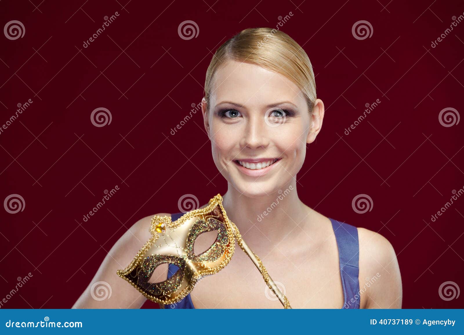 Pretty Lady with Masquerade Mask Stock Image - Image of fancy, costume ...