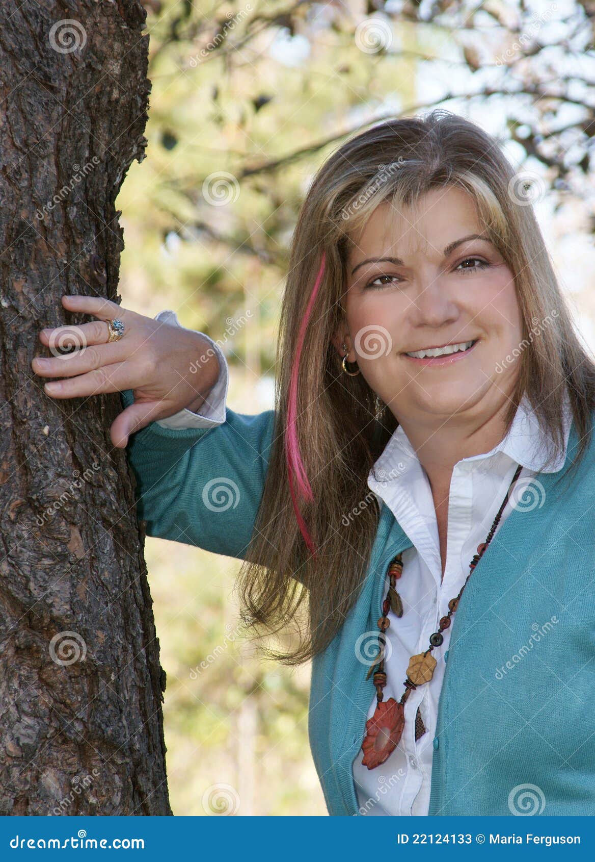 Pretty Lady Posing Near a Tree Stock Image - Image of lady, gentlewoman ...