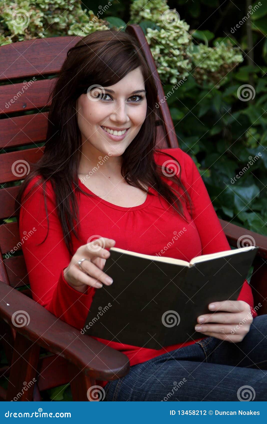 Pretty Lady Reading Book stock photo. Image of portrait - 13458212