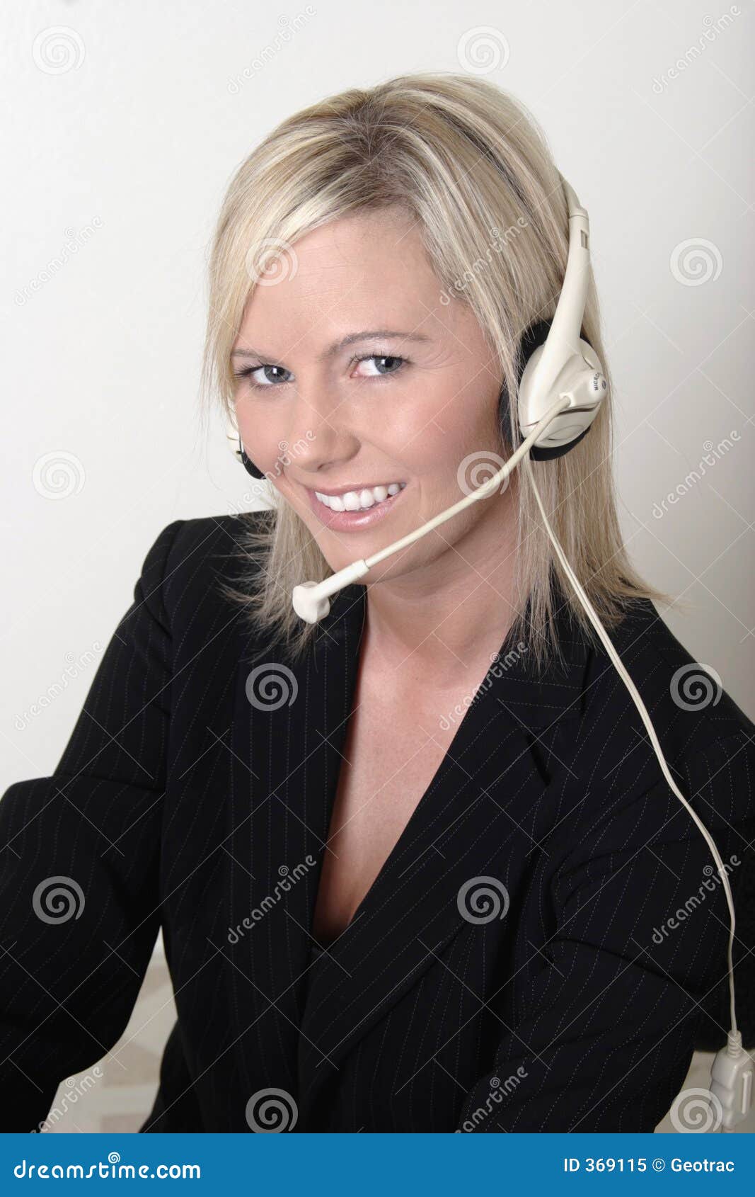 Pretty Lady Switchboard Operator Stock Image - Image of adult, person ...