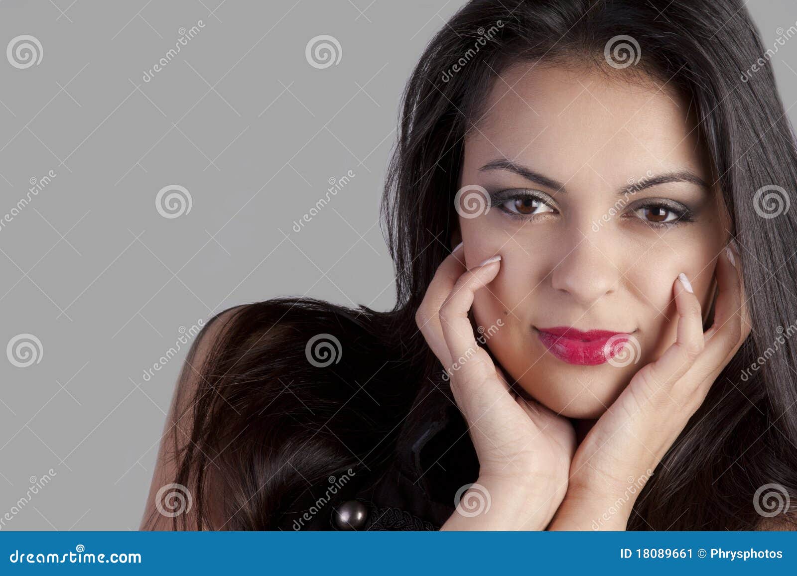 Pretty latina stock image. Image of long, lips, latina - 18089661