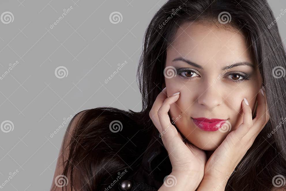 Pretty latina stock image. Image of long, lips, latina - 18089661