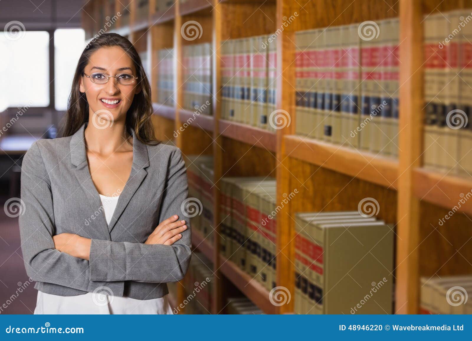 Pretty Lawyer in the Law Library Stock Photo - Image of literacy ...