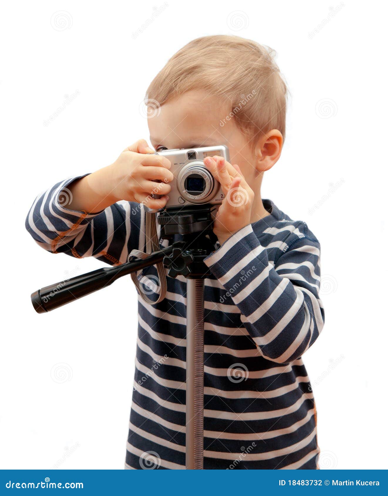 Pretty Little Boy Shooting with Camera Stock Photo - Image of baby ...