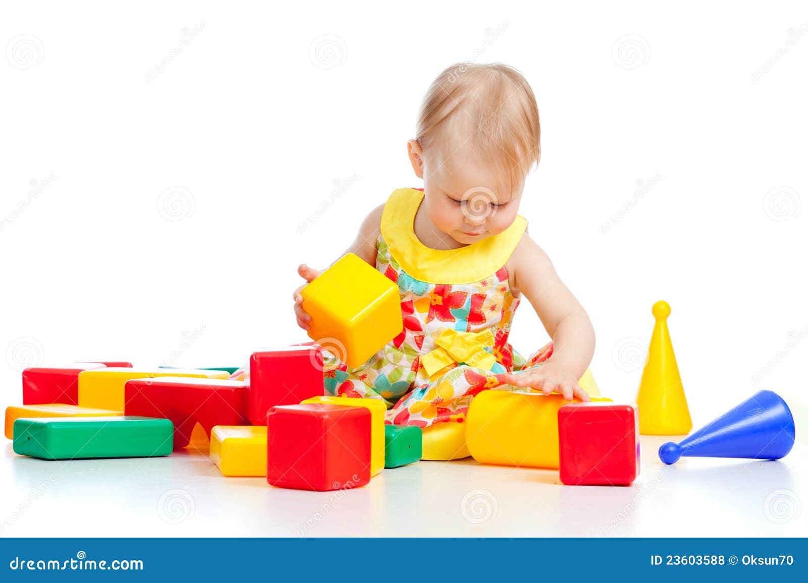 Pretty Little Child Playing with Color Toy Stock Photo - Image of ...