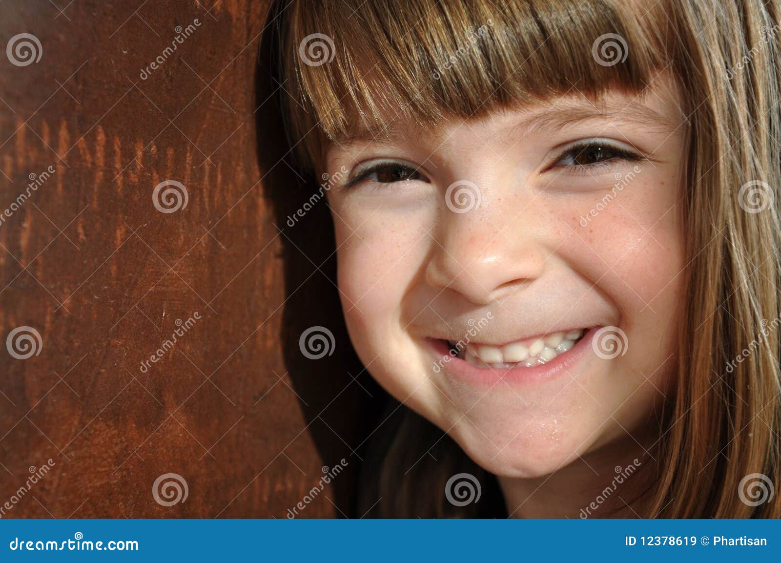 Pretty Little Girl with Bright Smil Stock Image - Image of looking ...