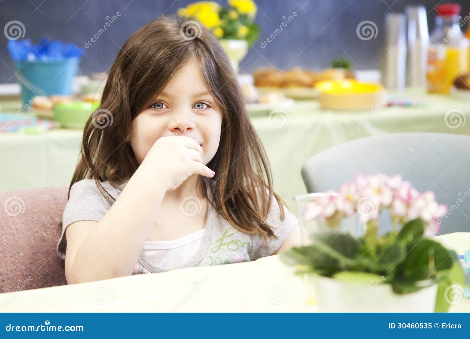 Pretty little girl eating stock image. Image of happy - 30460535