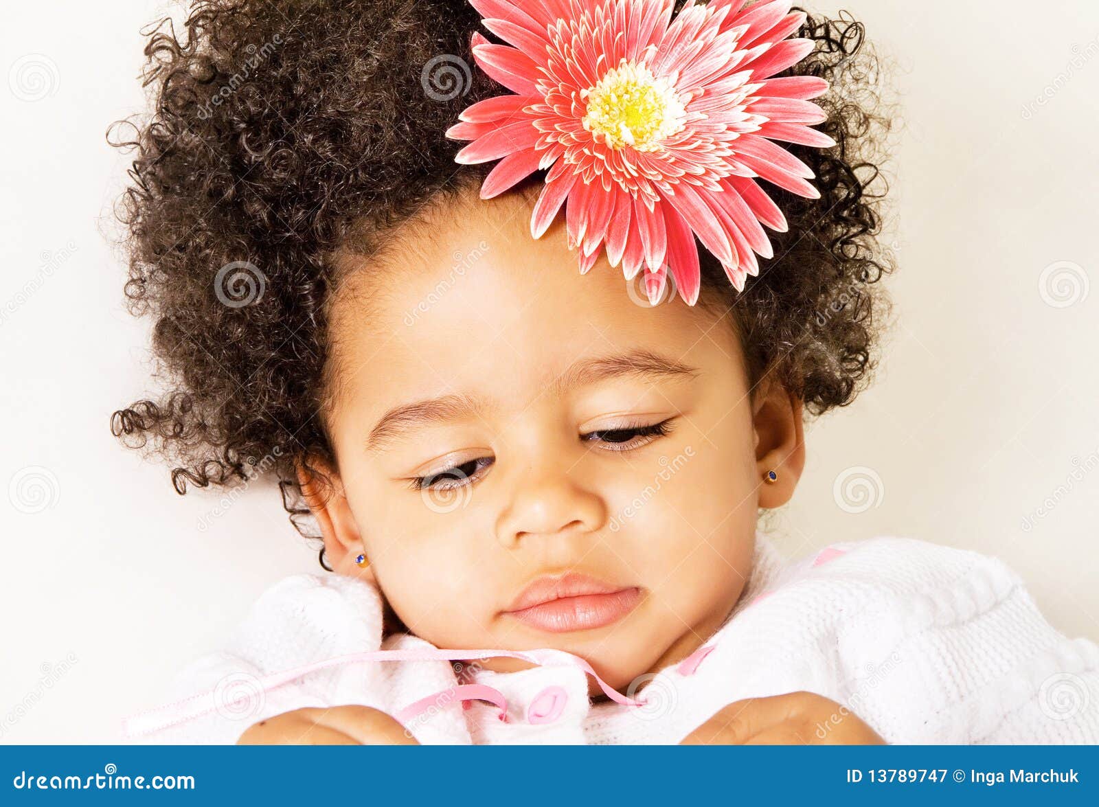 Pretty Little Girl with a Flower Stock Image - Image of health, healthy ...