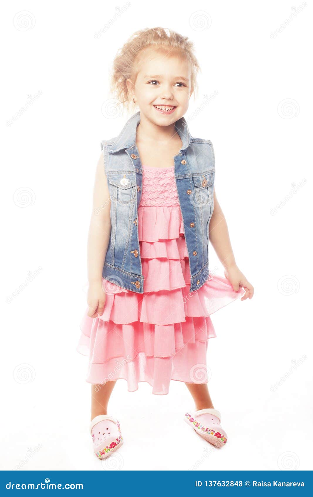 Little Girl Over White Background Stock Photo - Image of expressions ...