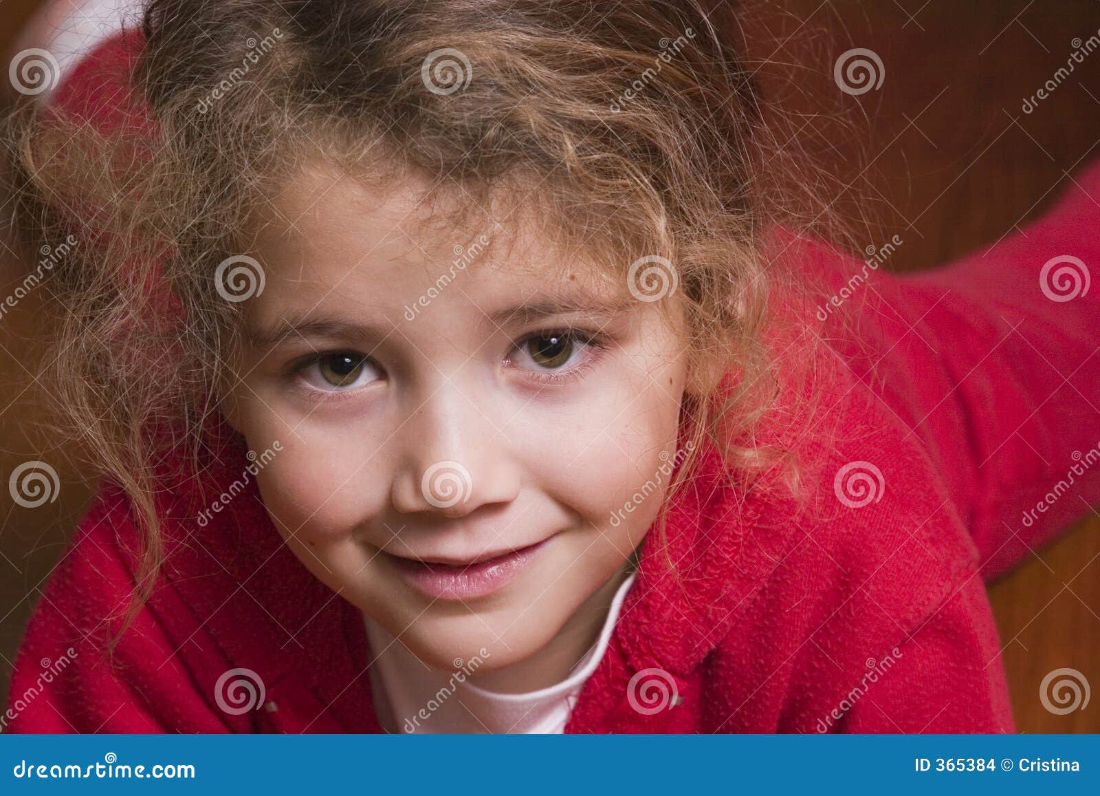 Pretty little girl in red stock photo. Image of pretty - 365384