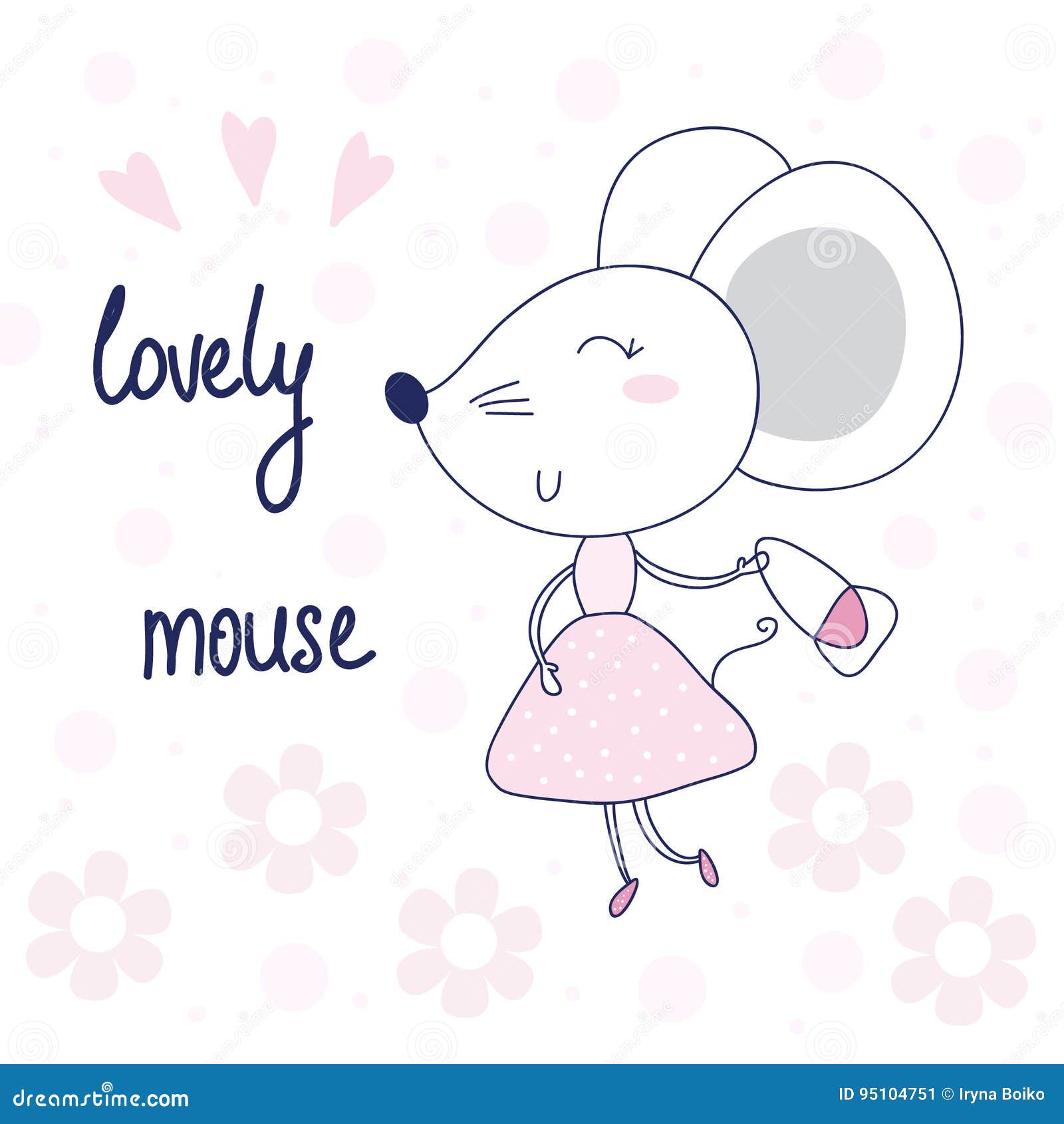 Pretty Little Mouse Vector Illustration Stock Vector - Illustration of ...