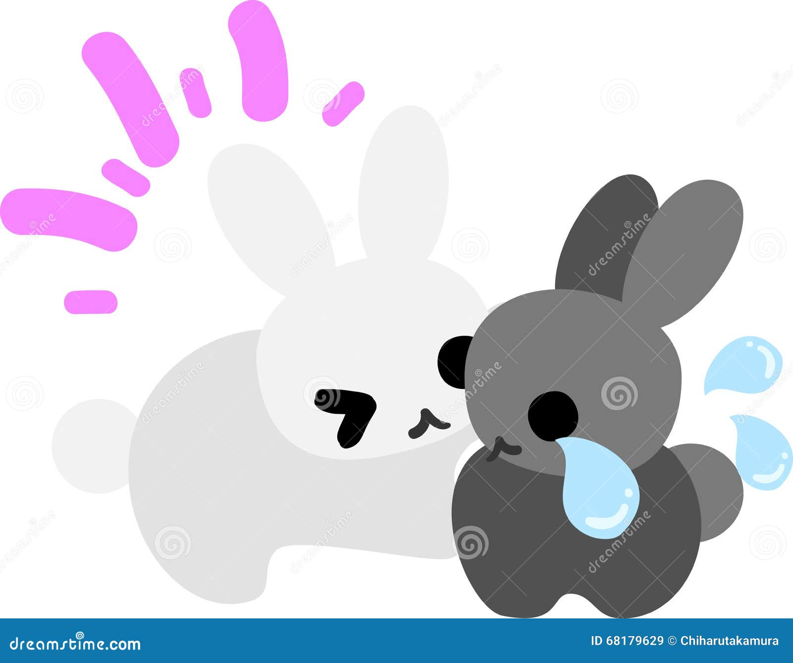 Pretty Little Rabbits stock vector. Illustration of sorrow - 68179629