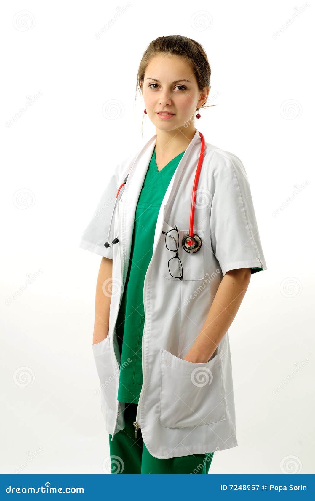 Pretty medical woman stock image. Image of female, eyeglasses - 7248957