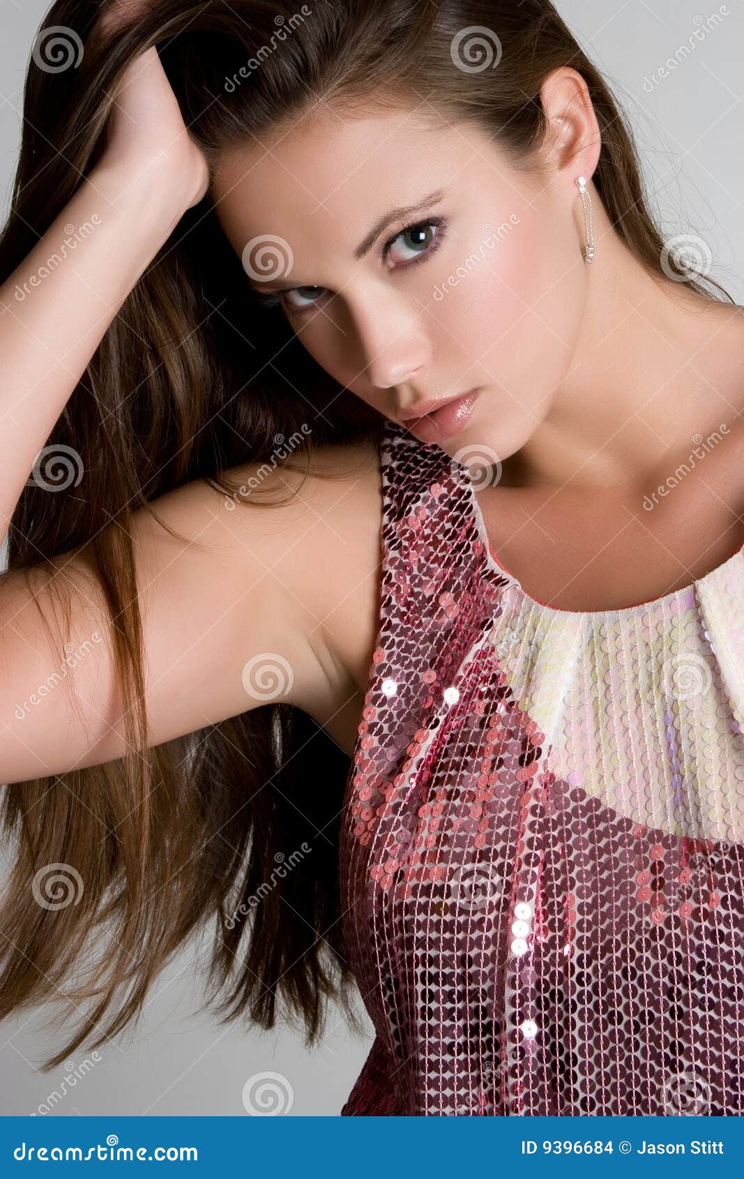 Pretty Model stock photo. Image of beauty, hand, girl - 9396684